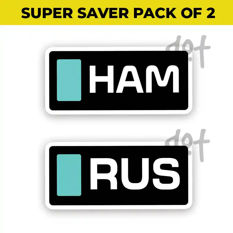 Lewis Hamilton and George Russell Pack of 2 - Sticker - Dot Badges