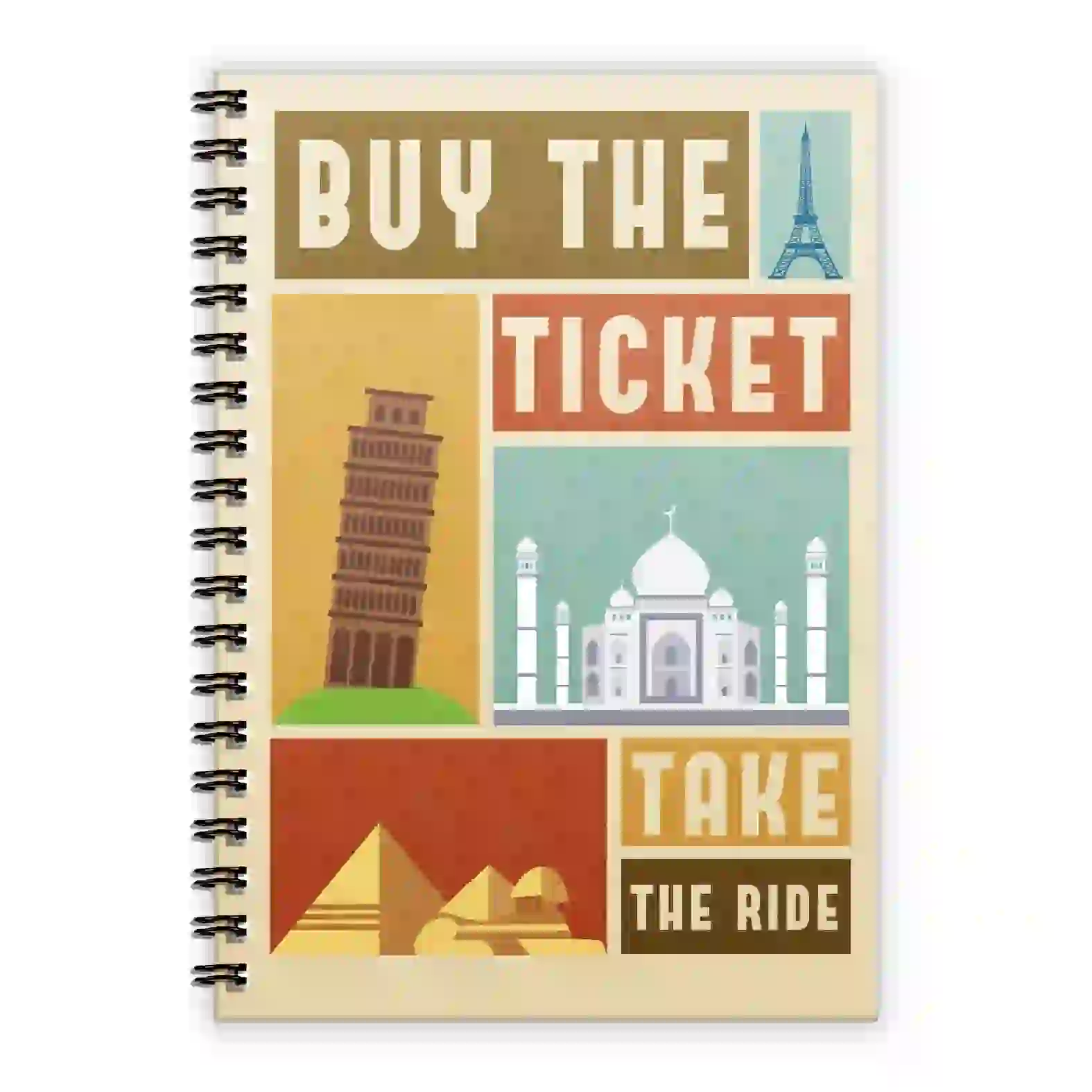 Buy The Ticket Take The Ride - Diary - A5 Notebook - Dot Badges