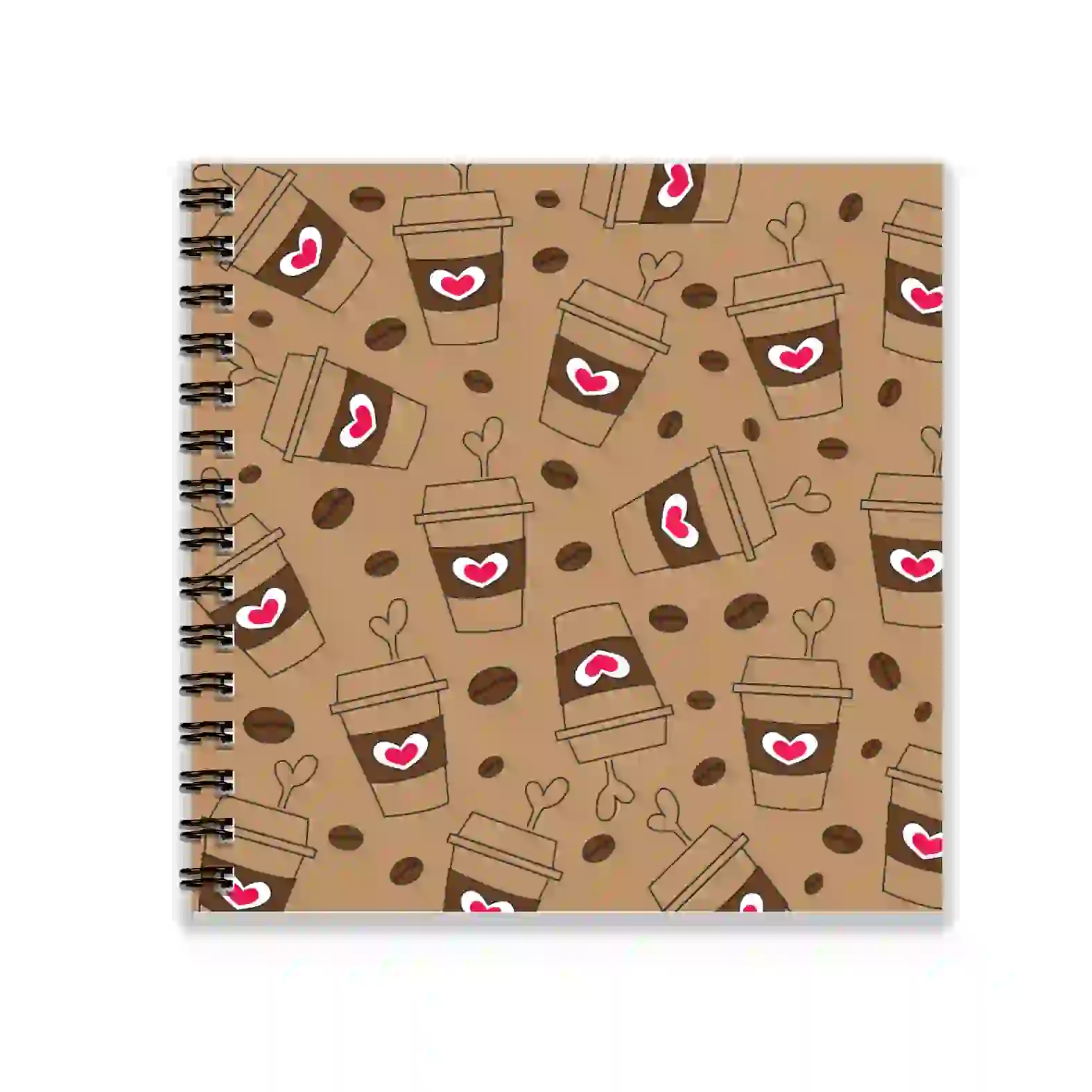 Coffee - Diary - Square Notebook - Dot Badges