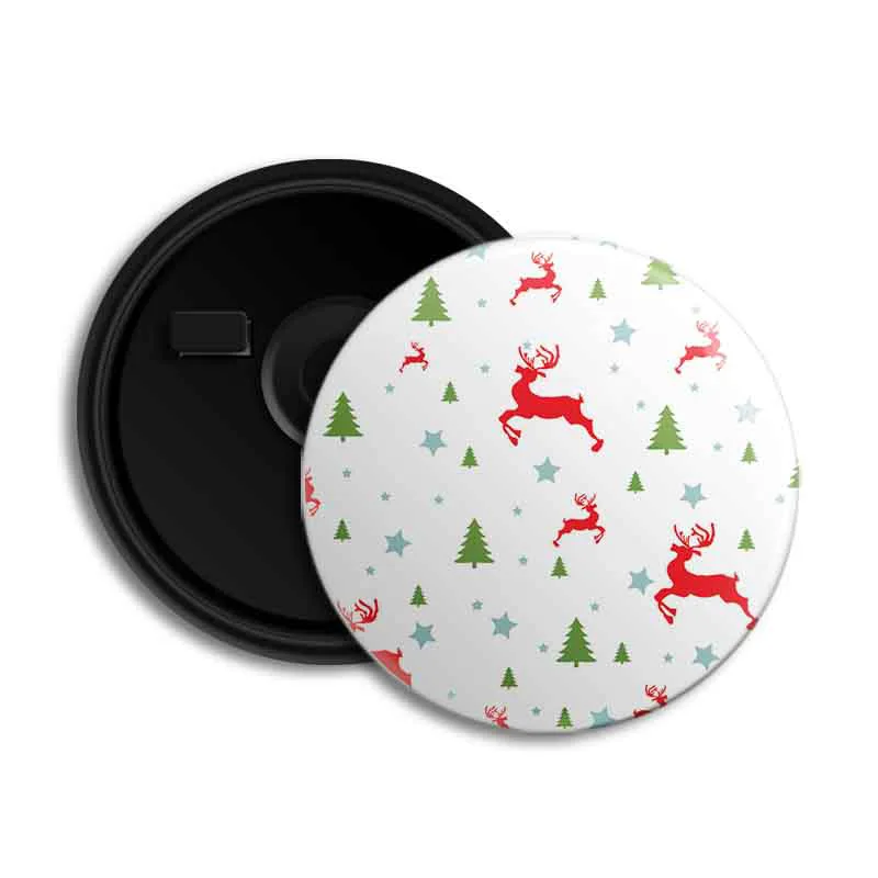 Reindeer Pattern - Fridge Magnet - Dot Badges
