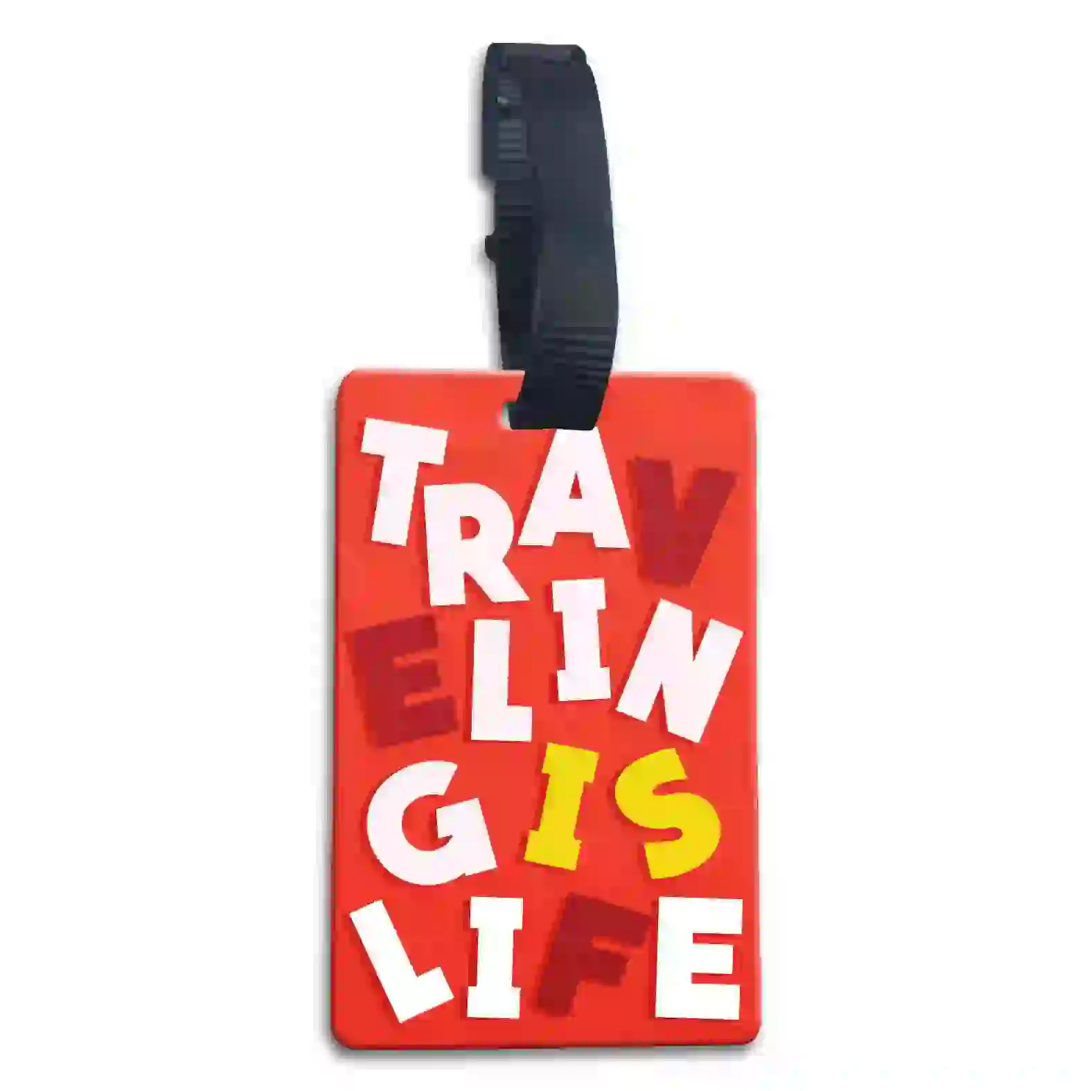 Luggage Tag - Traveling Is Life - for Bags and Travel- Dot Badges