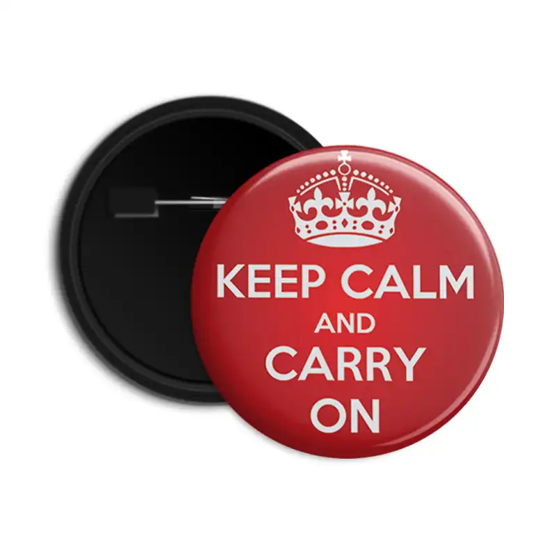 Keep Calm and Carry on - Pin-back Button Badge - Dot Badges