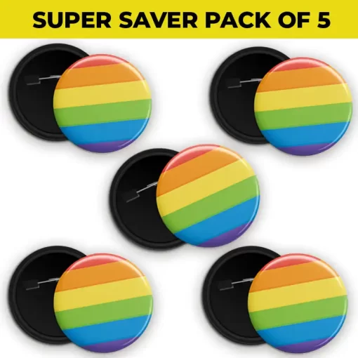 Pride - Pin-back Button Badge Pack of 5 - Dot Badges