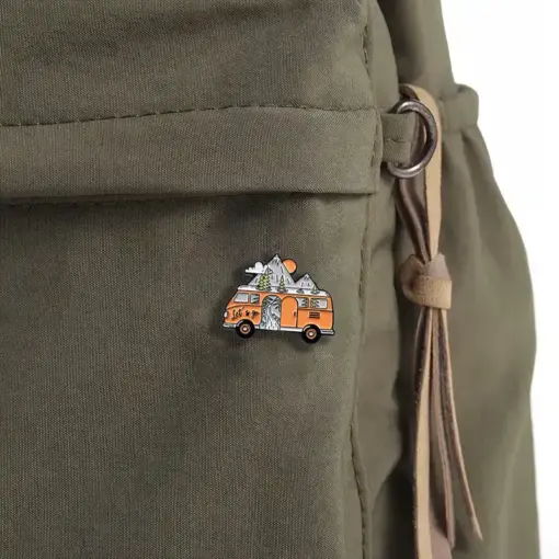 Let's Go Van Travel - Brooch Enamel Pin - Dot Badges