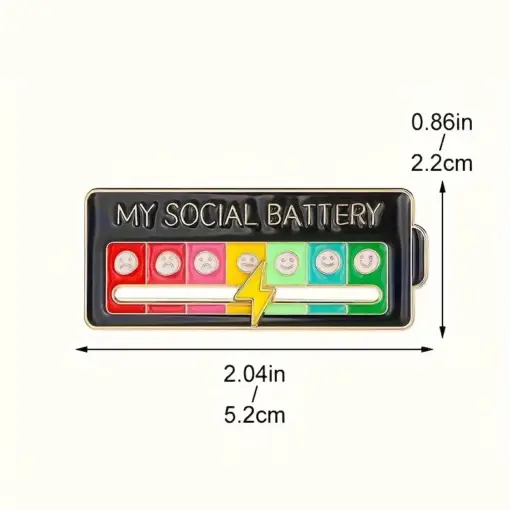 My Social Battery - Brooch Enamel Pin - Dot Badges