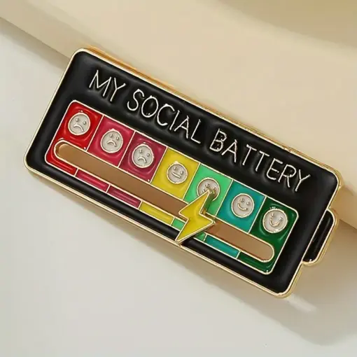 My Social Battery - Brooch Enamel Pin - Dot Badges