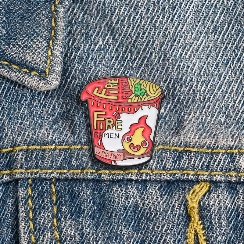 Fire Ramen - Brooch Enamel Pin - Dot Badges