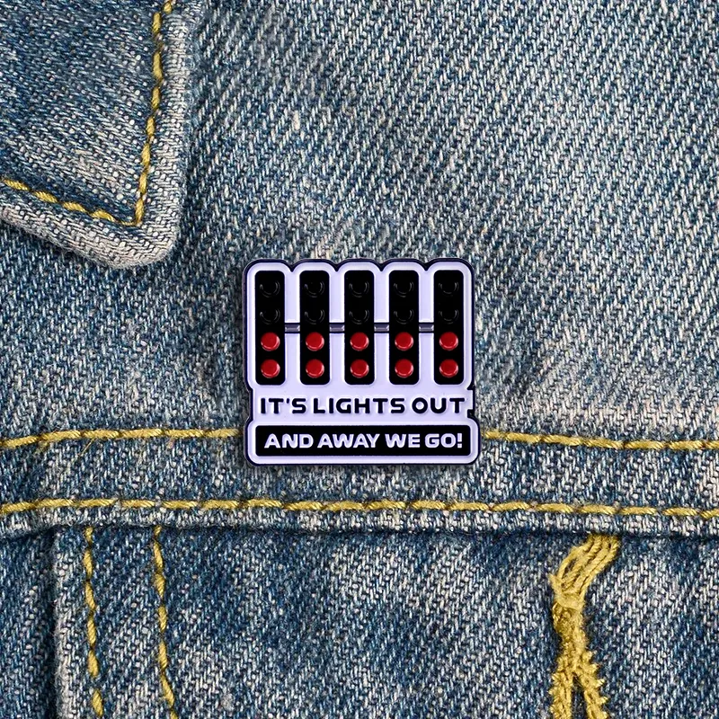It's Lights Out And Away We Go - Brooch Enamel Pin - Dot Badges