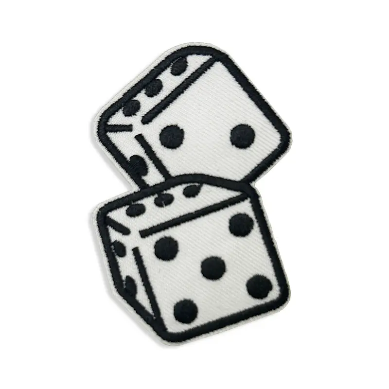 Dice - Embroidered Iron-On Patch - Dot Badges