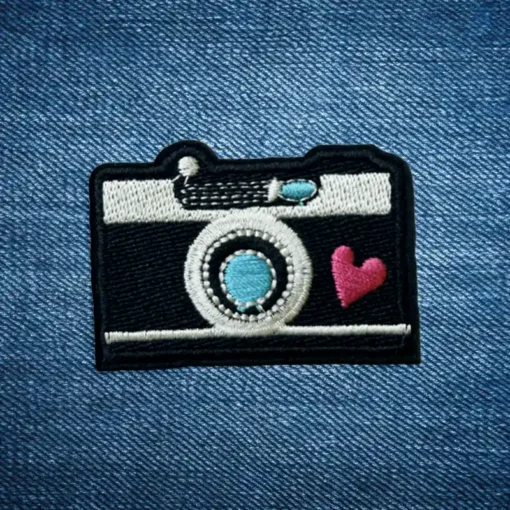 Camera - Embroidered Iron-On Patch - Dot Badges