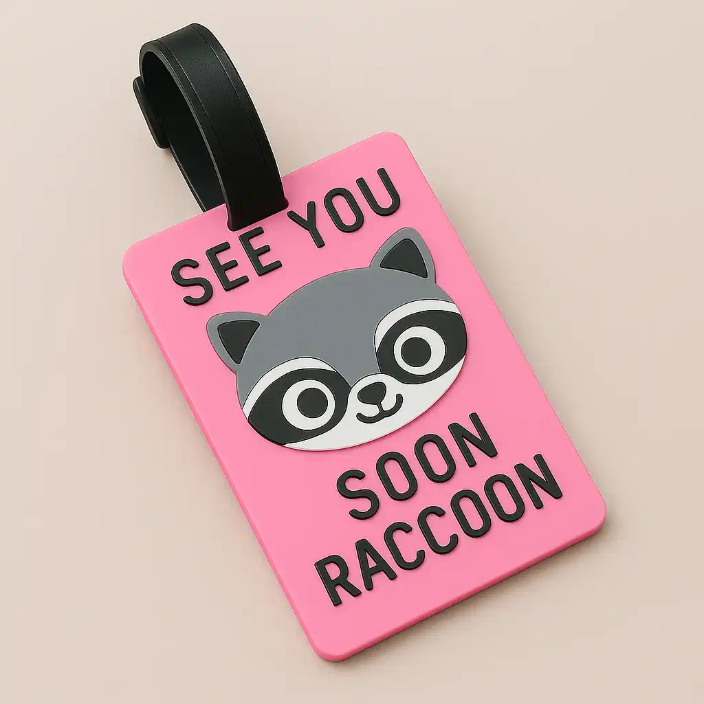 Luggage Tag - See You Soon Raccoon - Dot Badges